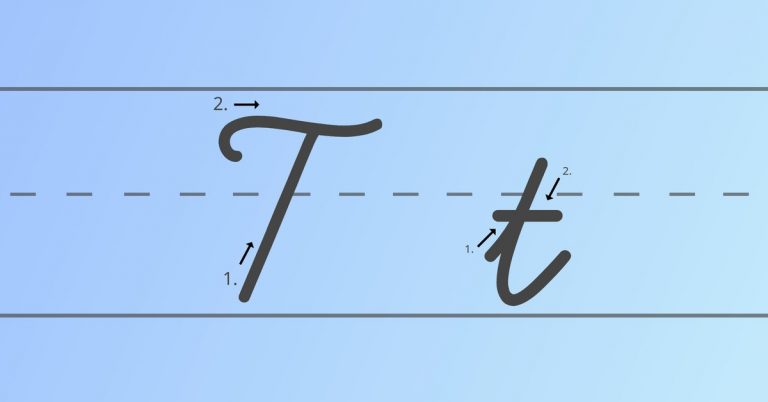 How to Write Cursive T [Worksheet + Tutorial]