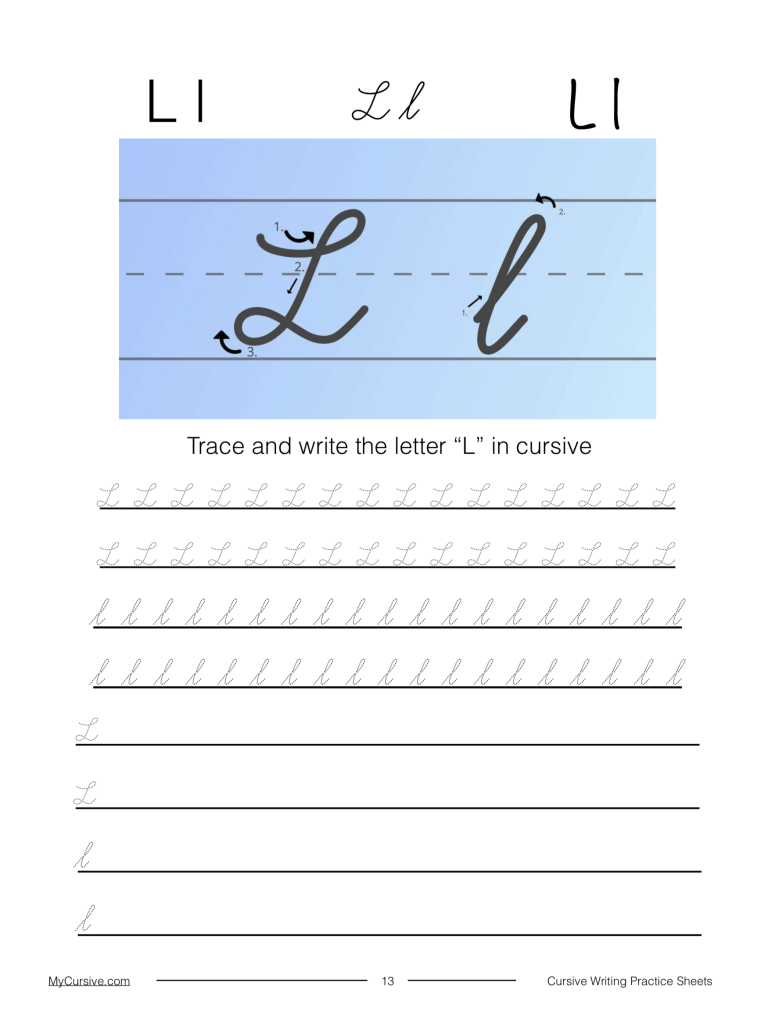 How to Write Cursive L [Worksheet and Tutorial]