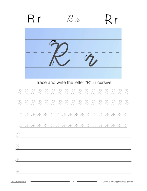 Cursive R: Full Tutorial and Worksheet