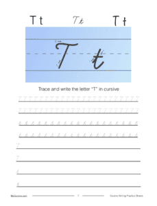 Cursive T: Full Tutorial and Worksheet