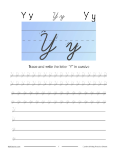 Cursive Y: Full Tutorial and Worksheet