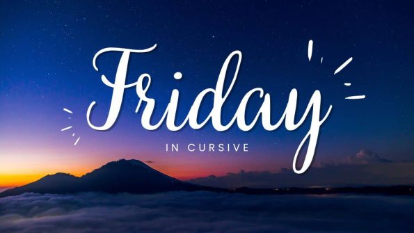 Friday in Cursive (Copy/paste or write it!)