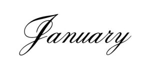 January in Cursive (copy/paste or write it)!