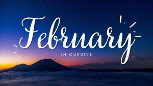 February in Cursive [Worksheet and printables]