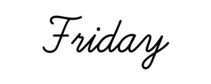 Friday in Cursive (Copy/paste or write it!)