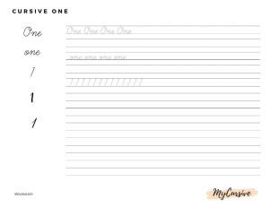 Cursive One [Instructions and Worksheet]