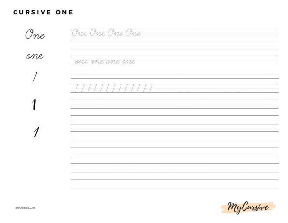 Cursive One [Instructions and Worksheet]