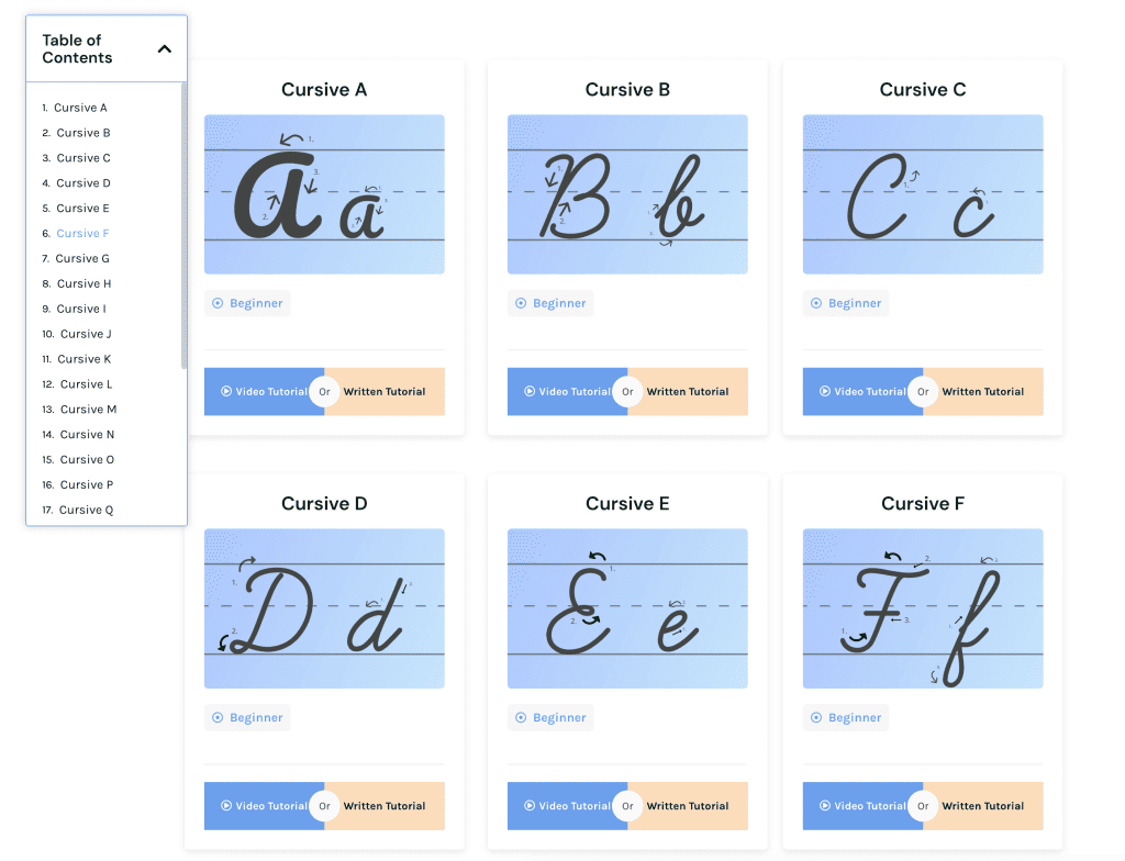 Cursive Worksheets to Download and Practice Your Writing