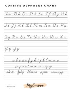 Cursive Chart [Printable Cursive Alphabet Chart - Two Sizes]