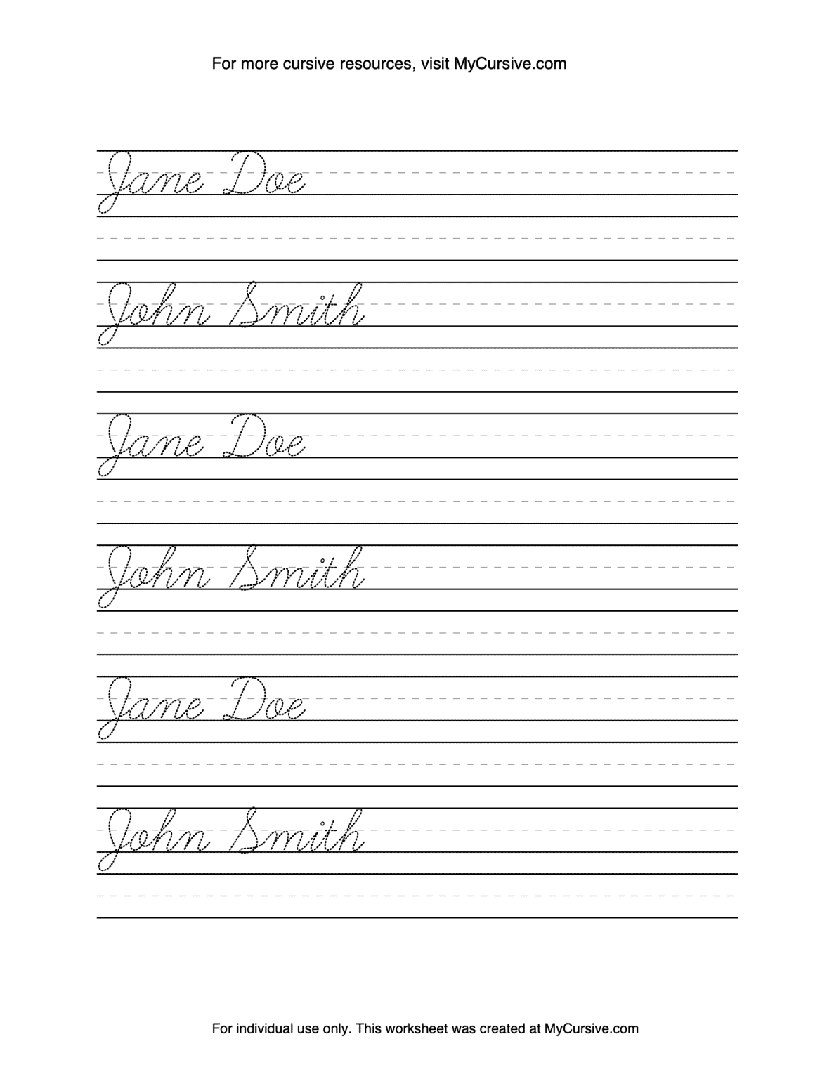 MyCursive Cursive Worksheet Generator: Create & Practice