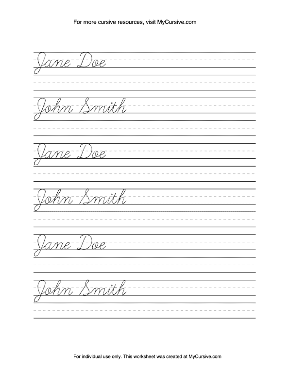 MyCursive Cursive Worksheet Generator: Create & Practice