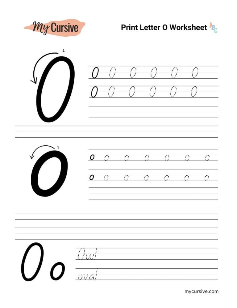 Tracing Letter O Worksheet and Tutorial