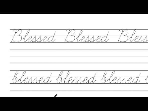 Blessed in Cursive [Worksheet & Tutorial]