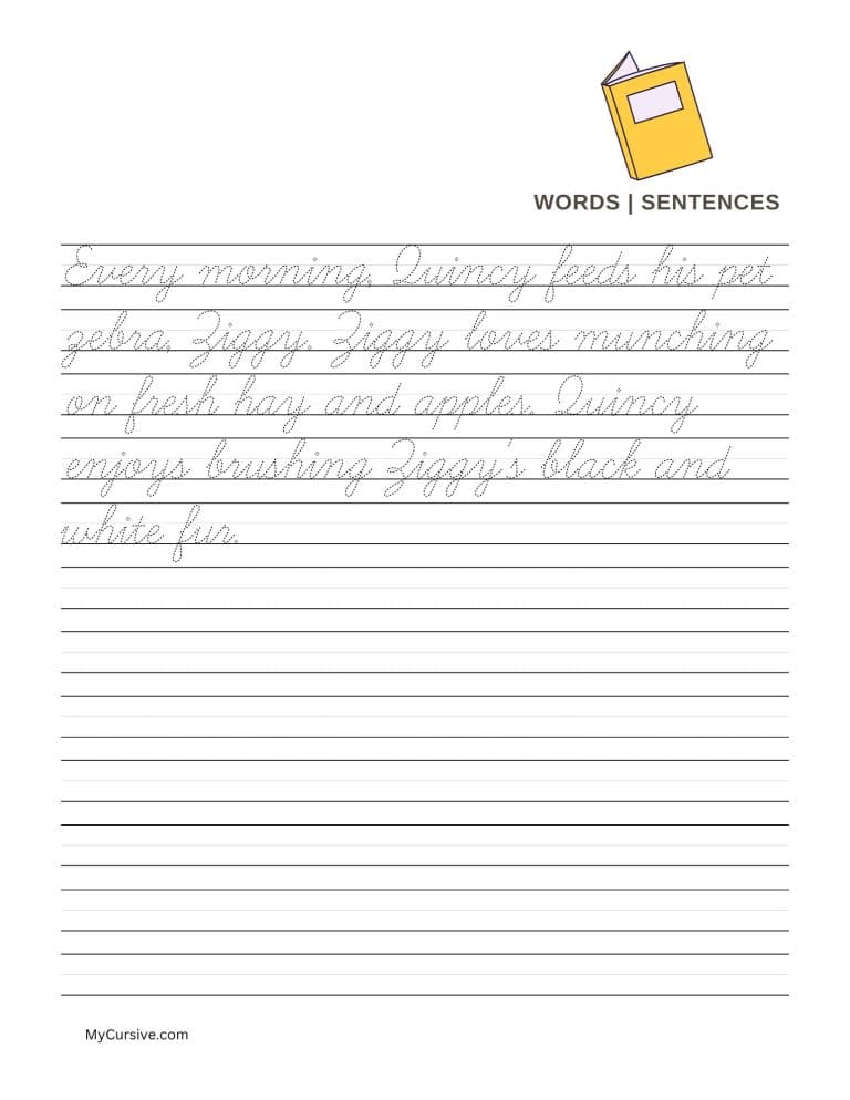 Cursive Sentences: Free Worksheets for Sentences and Paragraphs