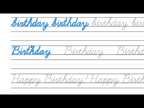 Happy Birthday in Cursive [Worksheet & Tutorial]