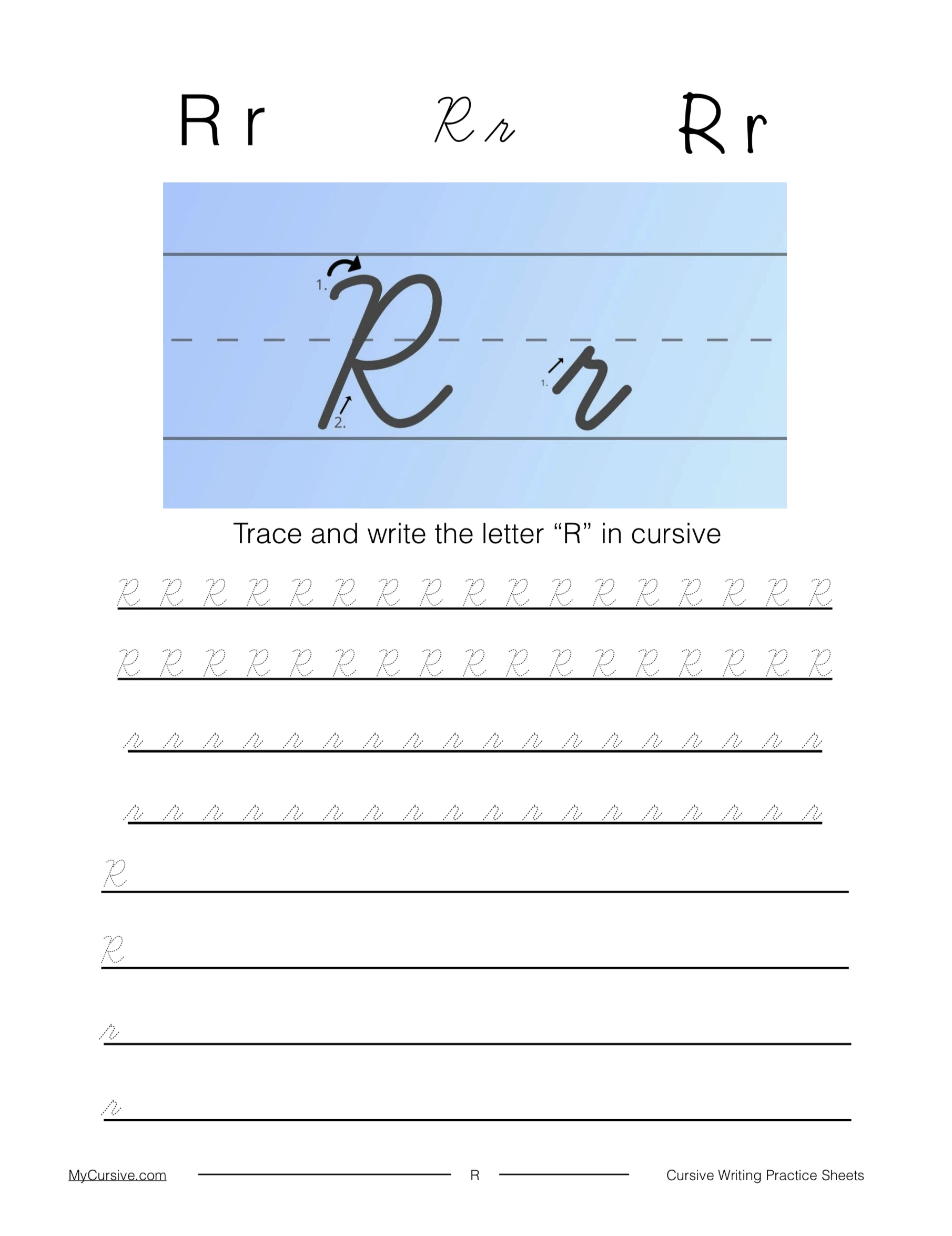 Letter R Cursive Letter R Cursive